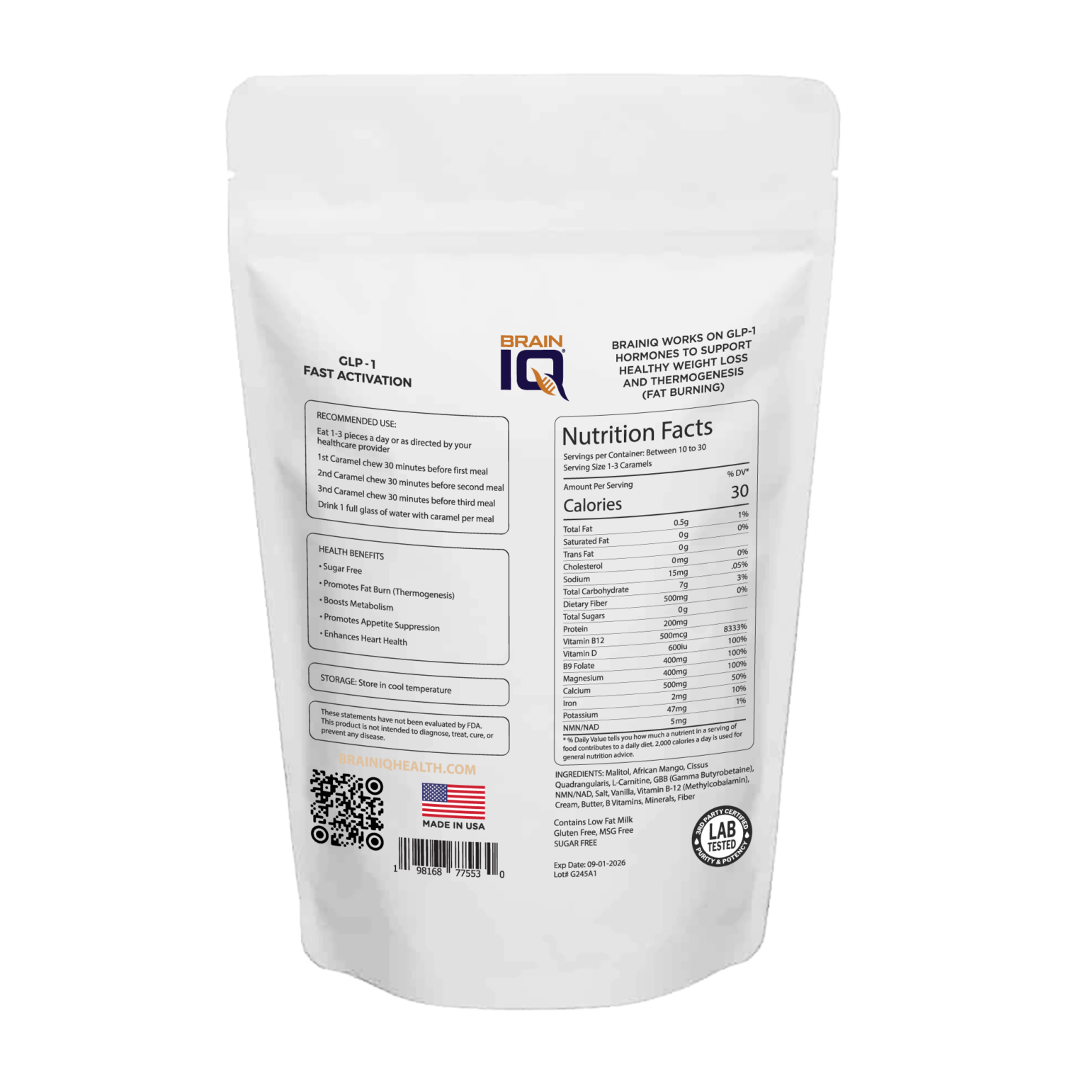 GLP-1 Weight Loss Bonus Pack 1 Month Program | BrainIQ Health